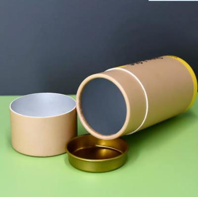 China Customized Cardboard Cylindrical Packaging Box With Metal Lids Inside for sale