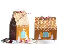 China House Shape Christmas Gift Boxes For Candy Disposable Paperboard for sale
