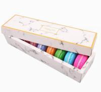 China Round Macaron Box Packaging Handmade Cardboard Cookie Box Folder for sale