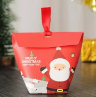 China 6*6*10cm Paper Christmas Gift Candy Box Santa Claus Printing for sale