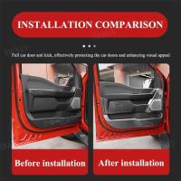 China Viknav Car Door Anti Kick Pad for Ford F-150 2015-2020 Models - Carbon Fiber Style Leather Sill Protector for sale