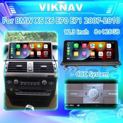China Viknav 12.3 Inch Android 13 Car Radio for BMW X5 X6 E70 E71 2007-2010 - 8GB RAM 128GB ROM with Wireless CarPlay & Android Auto for sale