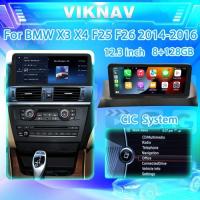 China Viknav 12.3-inch Android Car Radio for BMW X3 X4 F25 F26 2011-2013 | 8GB RAM 128GB ROM | Wireless CarPlay & Android Auto for sale