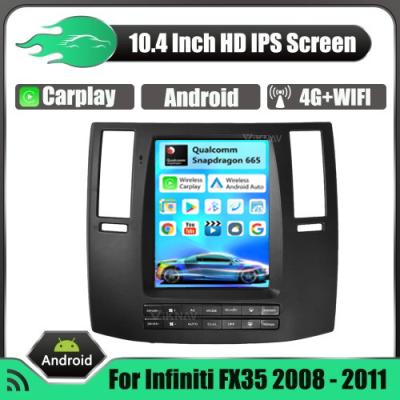 China 10.4 Inch Android Car Stereo for Infiniti FX35 2008-2011 | 8GB RAM 128GB ROM HD Navigation System for sale