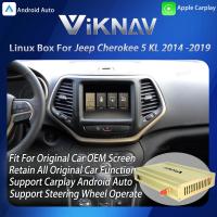 China Viknav Linux Interface Box for Jeep Cherokee 2014-2019 with 2GB RAM and Wireless CarPlay Android Auto for sale