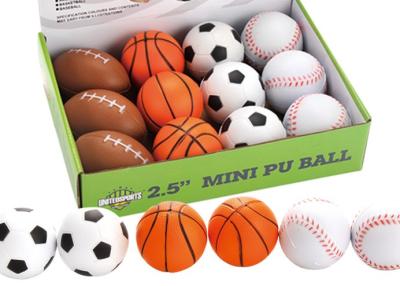 China Soft PU Foam Anti Stress Bouncing Soccer Ball Squeeze Basketball Toys for sale