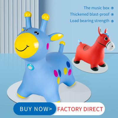 China Indoor Odorless Bouncy Unicorn Hopper , Bouncy Ride On Inflatable Horse for sale