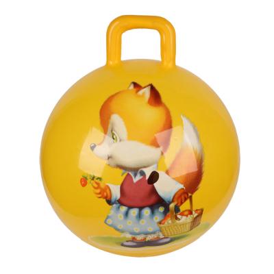 China Inflatable PVC Bouncing Kids Toy Balls Nontoxic Antiwear With Handle for sale