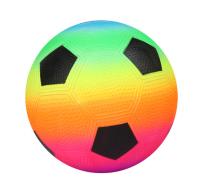 China Rainbow Colored PVC Inflatable Rainbow Ball Odorless Soccer for sale