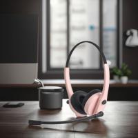China Dual-Mic ENC Wired Headset for Call Centers - PC/Telephone/Mobile Ready, Rotatable Boom, Adjustable Earcups, CE Approved for sale