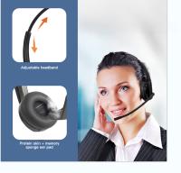 China Dual-Mic ENC Wired Headset for Call Centers - PC/Telephone/Mobile Ready, Rotatable Boom, Adjustable Earcups, CE Approved for sale