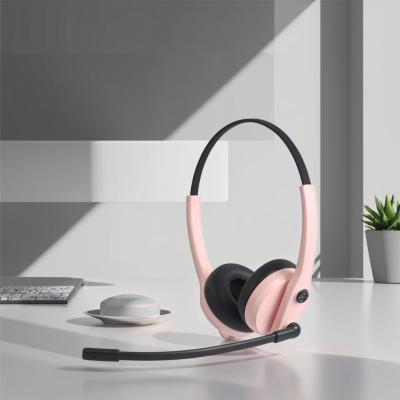 China Dual-Mic ENC Wired Headset for Call Centers - PC/Telephone/Mobile Ready, Rotatable Boom, Adjustable Earcups, CE Approved for sale