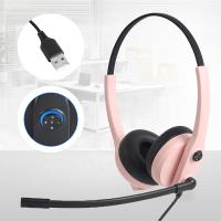 China Call Center Accessories ENC Wired Headphones 2026 Dual-Mic Noise Cancelling Game Mode Headset English Voice Input for sale