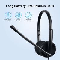 China Scorpion #1091 3.5mm/USB Stereo Wired Business Headset Customer Service Use Noise Cancellation Built-In Microphone for sale