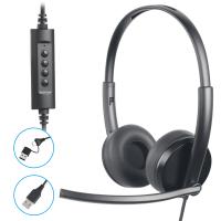 China Scorpion #1093DE Professional Office Headset 3.5mm/USB Stereo Wired Business Headset  Noise Cancellation Headphone for sale