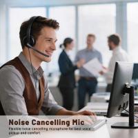 China Scorpion #1093DE Professional Office Headset 3.5mm/USB Stereo Wired Business Headset  Noise Cancellation Headphone for sale