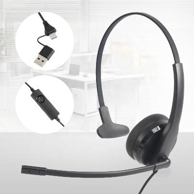 China Customizable Wired Call Center Headset LOGO Printing Dual-Mic ENC Noise Reduction 28dB 1 Year Warranty OEM/ODM Service Available for sale