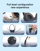 China Dual-Mic ENC Wired Headset for Call Centers - PC/Telephone/Mobile Ready, Rotatable Boom, Adjustable Earcups, CE Approved for sale