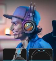 China Scorpion T100 Virtual 7.1 Surround Sound Gaming Headset USB Wired Over Ear Game Headphones With Noise Cancelling Mic RGB Light for sale