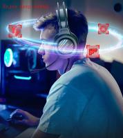 China Scorpion T100 Virtual 7.1 Surround Sound Gaming Headset USB Wired Over Ear Game Headphones With Noise Cancelling Mic RGB Light for sale