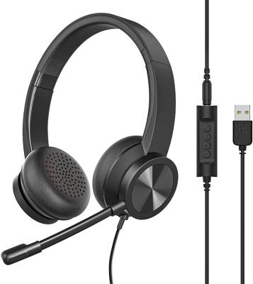 China Wired USB Headset High-End USB Wired Business Headset with Mic Noise Reduction Telephone Headset for Computer for Call Centers for sale