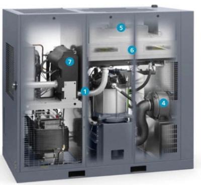 China Flexible Remote Control Side Channel Blowers , 75KW Oil Injected Air Compressor for sale