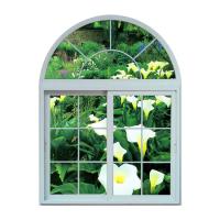 China Sound Proof Hurricane Impact Aluminum Profile Alloy Frame Double Glass Arch Grid Slide Windows For Balcony Bathroom for sale