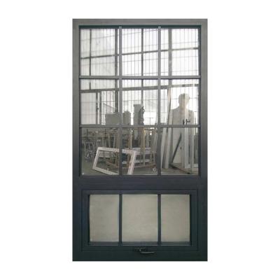China KDSBuilding Door 1mx3m Aluminum Frame Fence Glass Windows Integrate Black Color House Awning Window for sale