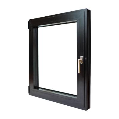 China KDSBuilding Modern Design Black Color Frame Soundproof Glass Aluminum turn and tilt Window Set for sale