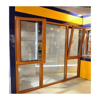 China High Quality KDSBuilding Champagne Color Frame Aluminum  Tilt And Turn Window With Blinds Hardware For Sale for sale