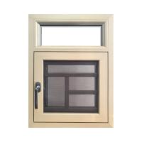 China KDSBuilding Security Window Grille Design And Gate Champagne And Grey Color Frame Aluminum Casement Window for sale