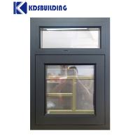 China KDSBuilding Security Window Grille Design And Gate Champagne And Grey Color Frame Aluminum Casement Window for sale