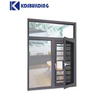 China KDSBuilding Security Window Grille Design And Gate Champagne And Grey Color Frame Aluminum Casement Window for sale