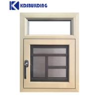 China KDSBuilding Security Window Grille Design And Gate Champagne And Grey Color Frame Aluminum Casement Window for sale