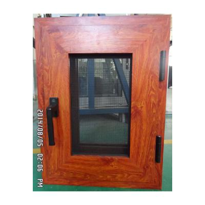 China Fire Proof Door European Standard champagne colour aluminium Windows Shutter Window With mosquito net for sale