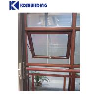 China KDSBuilding America Style Double Glaze Wooden Color Electric Aluminum Home Awning NFRC Roof  Window for sale