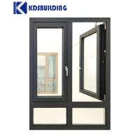 China Fiberglass Double Glazed Aluminium Tilt And Turn Window With Burglar Security Grill Frame Design for sale