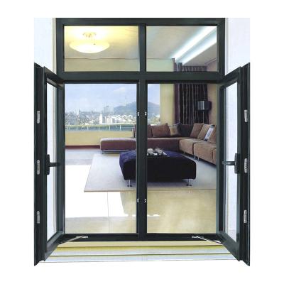 China KDSBuilding  Glazing Glass Black Aluminum Frame Windows And Doors With Top Curved And Grid Design for sale