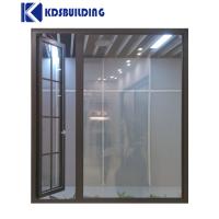China KDSBuilding  Glazing Glass Black Aluminum Frame Windows And Doors With Top Curved And Grid Design for sale
