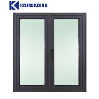 China KDSBuilding  Glazing Glass Black Aluminum Frame Windows And Doors With Top Curved And Grid Design for sale