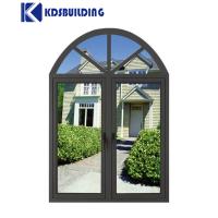 China KDSBuilding  Glazing Glass Black Aluminum Frame Windows And Doors With Top Curved And Grid Design for sale