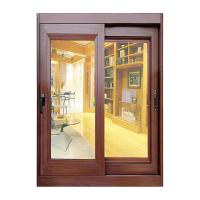 China KDSBuilding Wood Colour Residential Aluminum Window With Simple Latest Design And Aluminium Accessory for sale