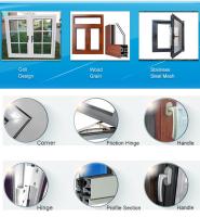 China Narrow Frame Hurricane Casement  Aluminum Design Window With Hinge Heavy Duty Casement Windows Hardware for sale