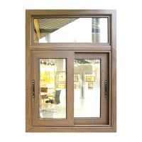 China KDSBuilding Cheap Price And High Quality Aluminum Vertical Sliding Window  With Wood Colour Frame Design for sale