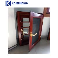 China KDSBuilding Bullet Proof Glaze Triple Glass Door And Windows Trade Aluminum Window With Wood Colour for sale