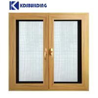 China KDSBuilding Windows Gold Metal Mesh Security Vertical And Horizontal Grill Double Casement Aluminum Window for sale