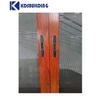 China KDSBuilding Wood Colour Two Panel Windows For Commercial Building With Bar Lock Sliding Window for sale