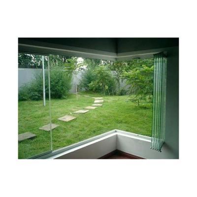 China KDSBuilding Bi Folding Windows Frameless Tempered Sliding Glass  Bifold Folding Balcony Window for sale
