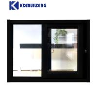 China KDSBuilding Black Frame Aluminium Horizontal Outside Sliding Window Grill Design In Windows for sale