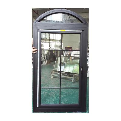 China KDSBuilding  French Style Design Aluminium Arch Casement Window And Doors With Black Frame Thermal Brake Glass for sale